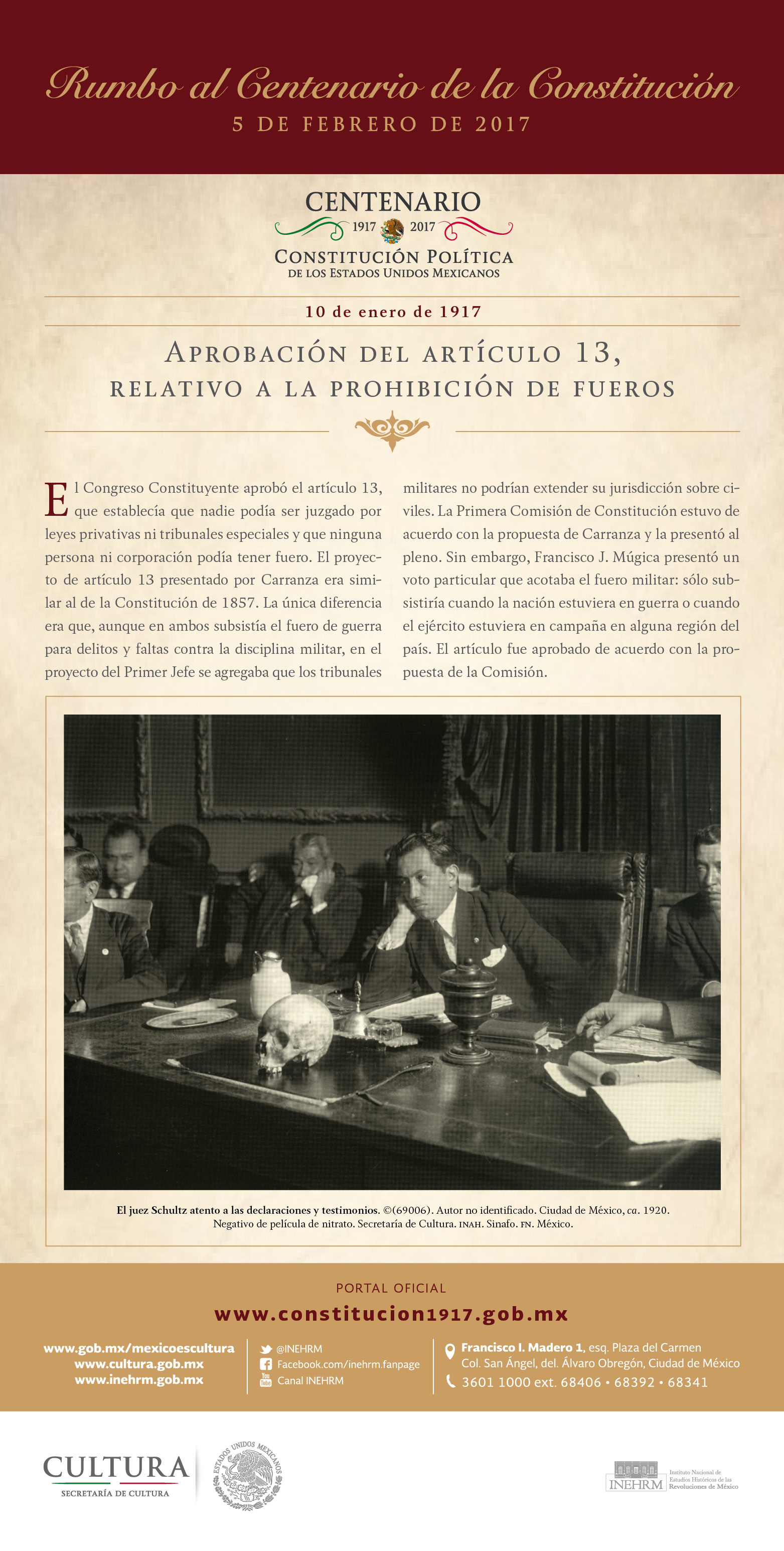 Aprobación del artículo 13, relativo a la prohibición de fueros