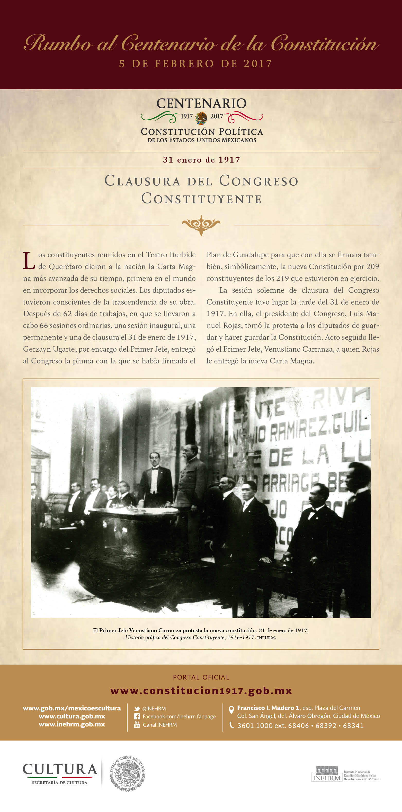 Clausura del Congreso Constituyente